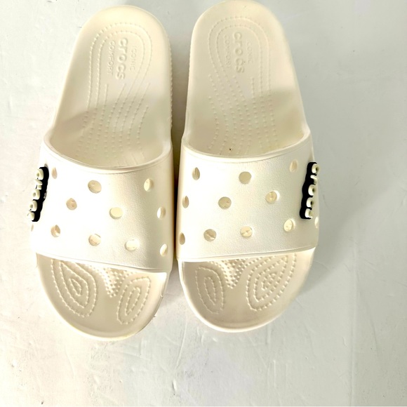 CROCS | Shoes | Croc White Unisex Slidesbeach Shoes | Poshmark
